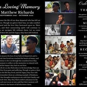 Editable Funeral Program Template | 4 Pages | Obituary & Order of ...