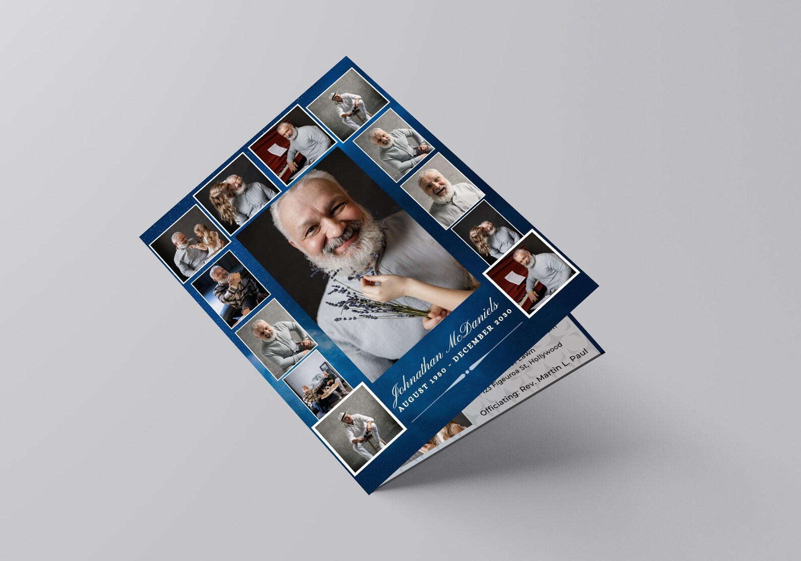 Editable Funeral Program Template Brochure | Sky Blue Background ...