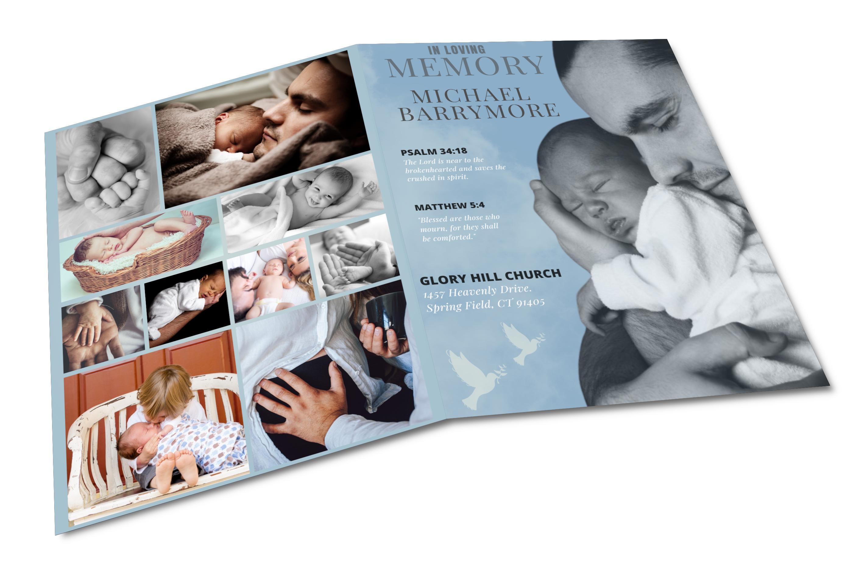 Baby Boy Funeral Program Template | 4 Page Booklet | Photo Gallery ...