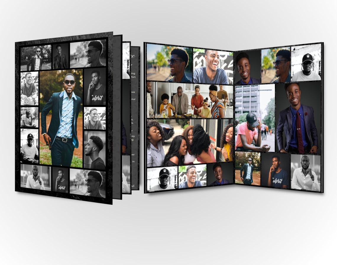 8 Page Funeral Program Template Brochure | Obituary Photo Collage and ...