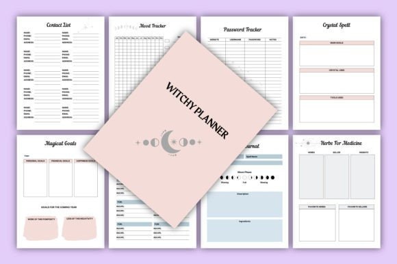 Witchy Planner Printable Witch Planner Moon Digital Planner Download - Etsy