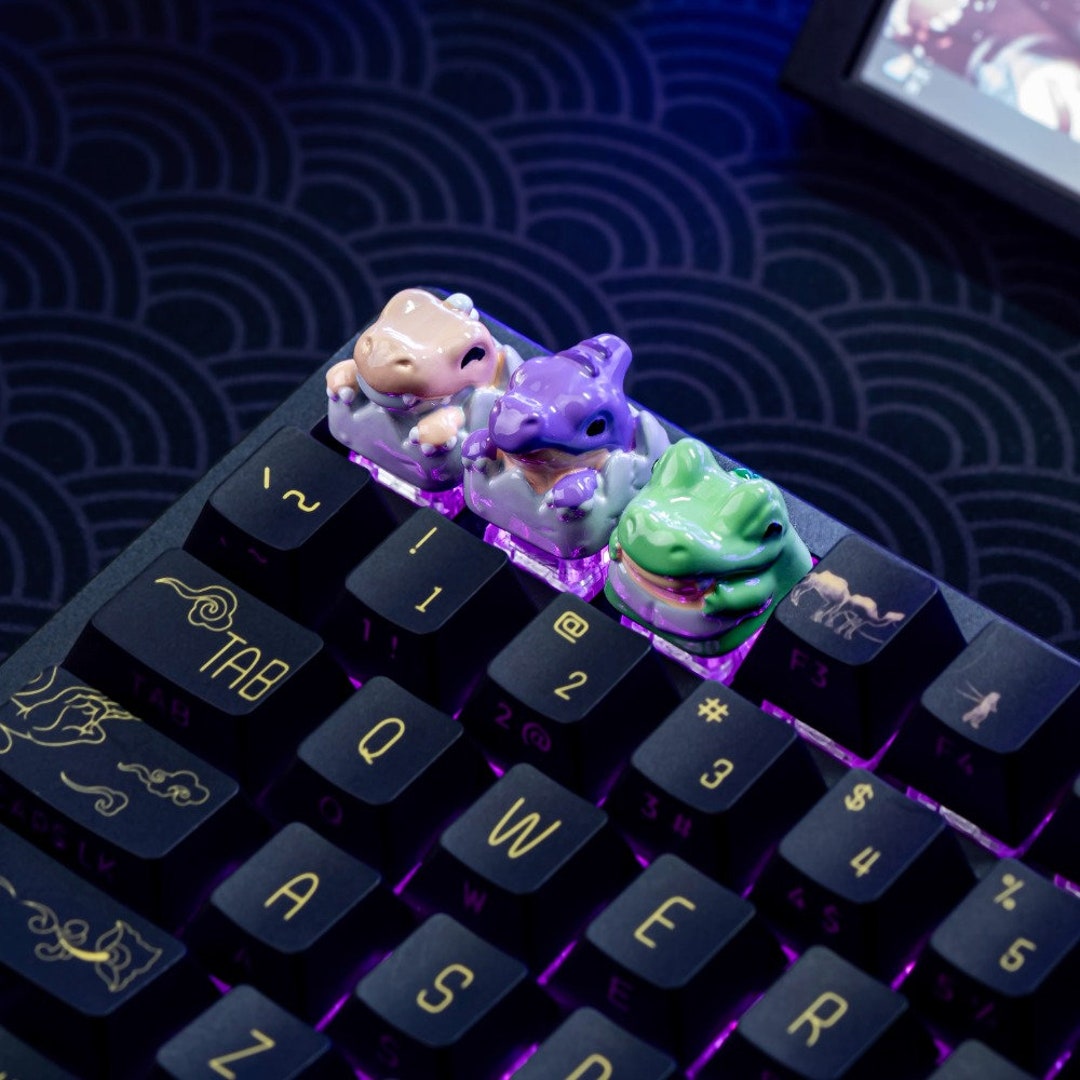 Cute Baby Dinosaur Artisan Keycap Anime Keycap Handmade Resin Keycap ...