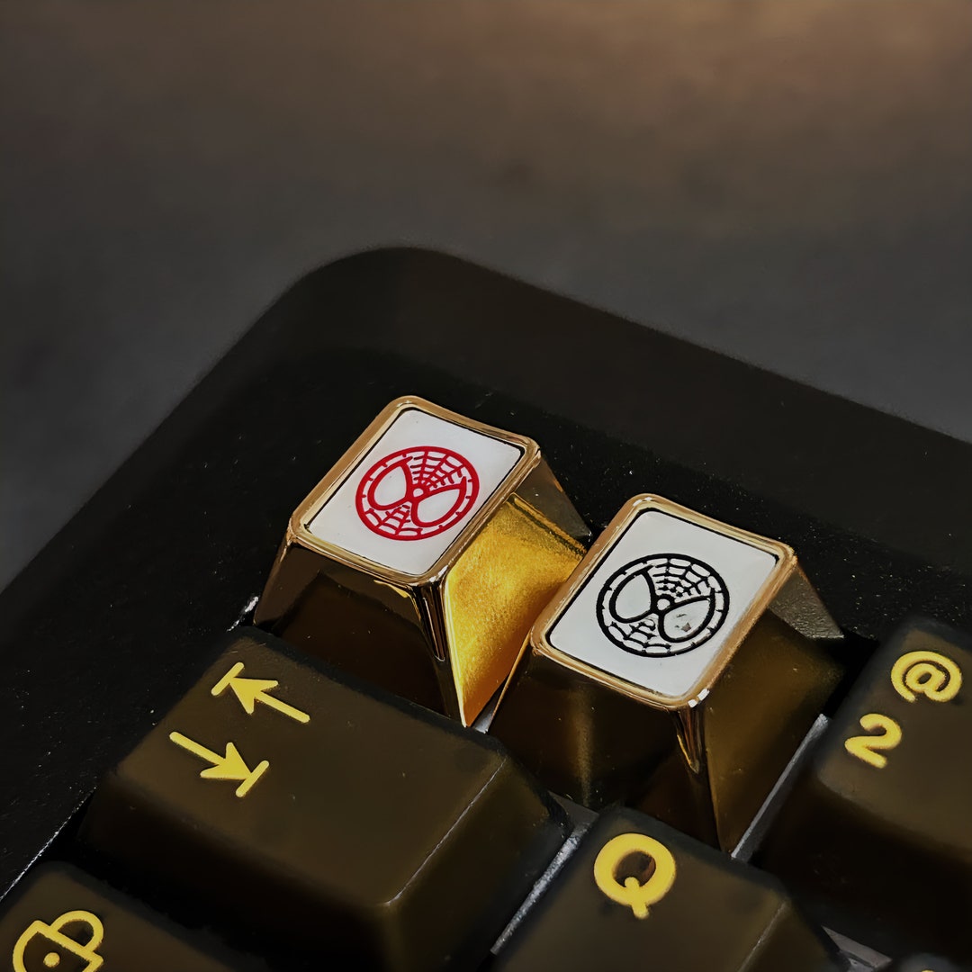 Spider-man Artisan Keycap Aluminum Keyboard Caps Custom Handmade Metal ...