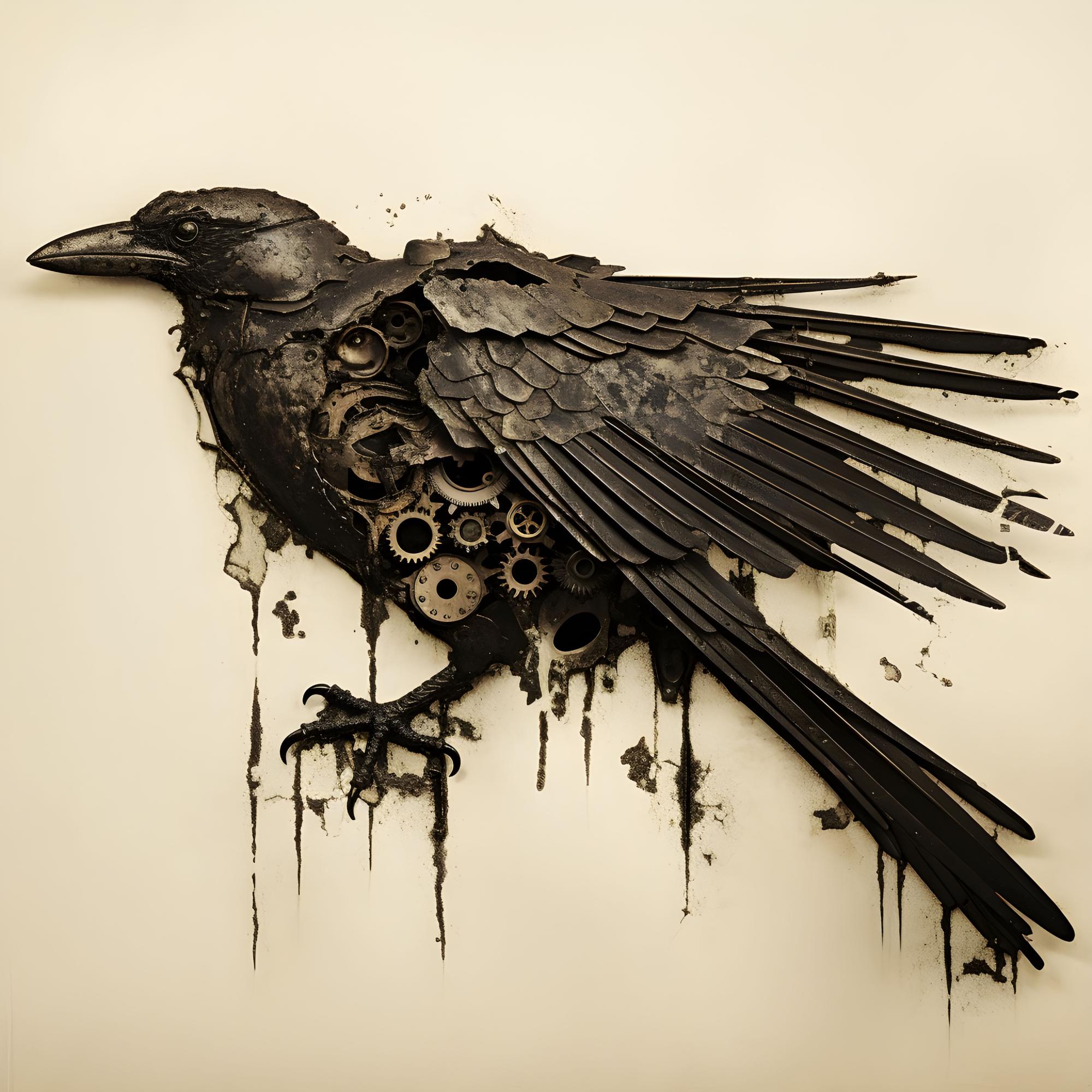 Mechanical Crow ~digital Download~ Steampunk Animal Art, One of a Kind ...