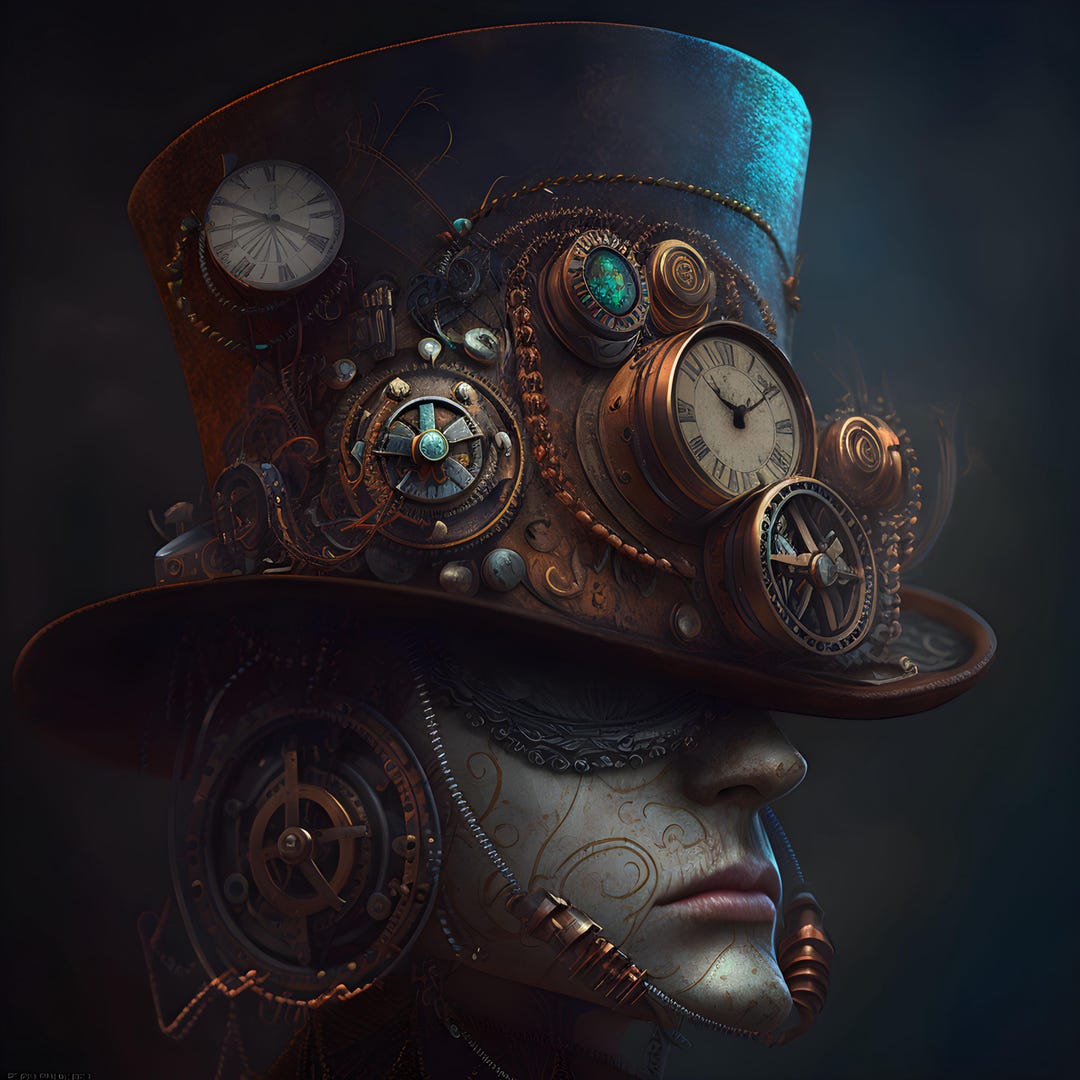 Fancyman With the Face Tattoo ~digital Downalod~ Steampunk Profile, One ...