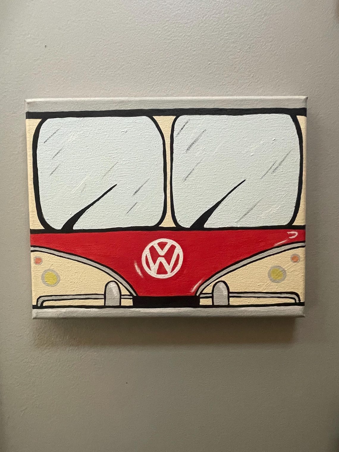 Vintage Artwork, Acrylic Painting, VW Art, Volkswagon, VW Bus, Gifts ...
