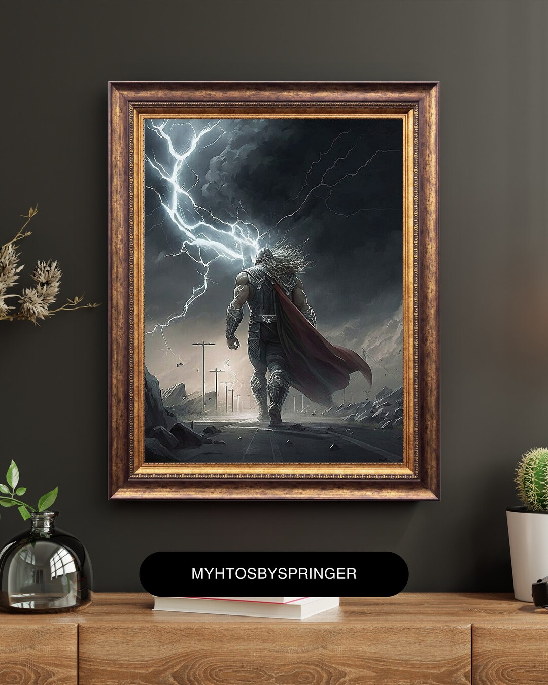 Norse God Thor Norse Mythology Vikings Mural Poster God - Etsy