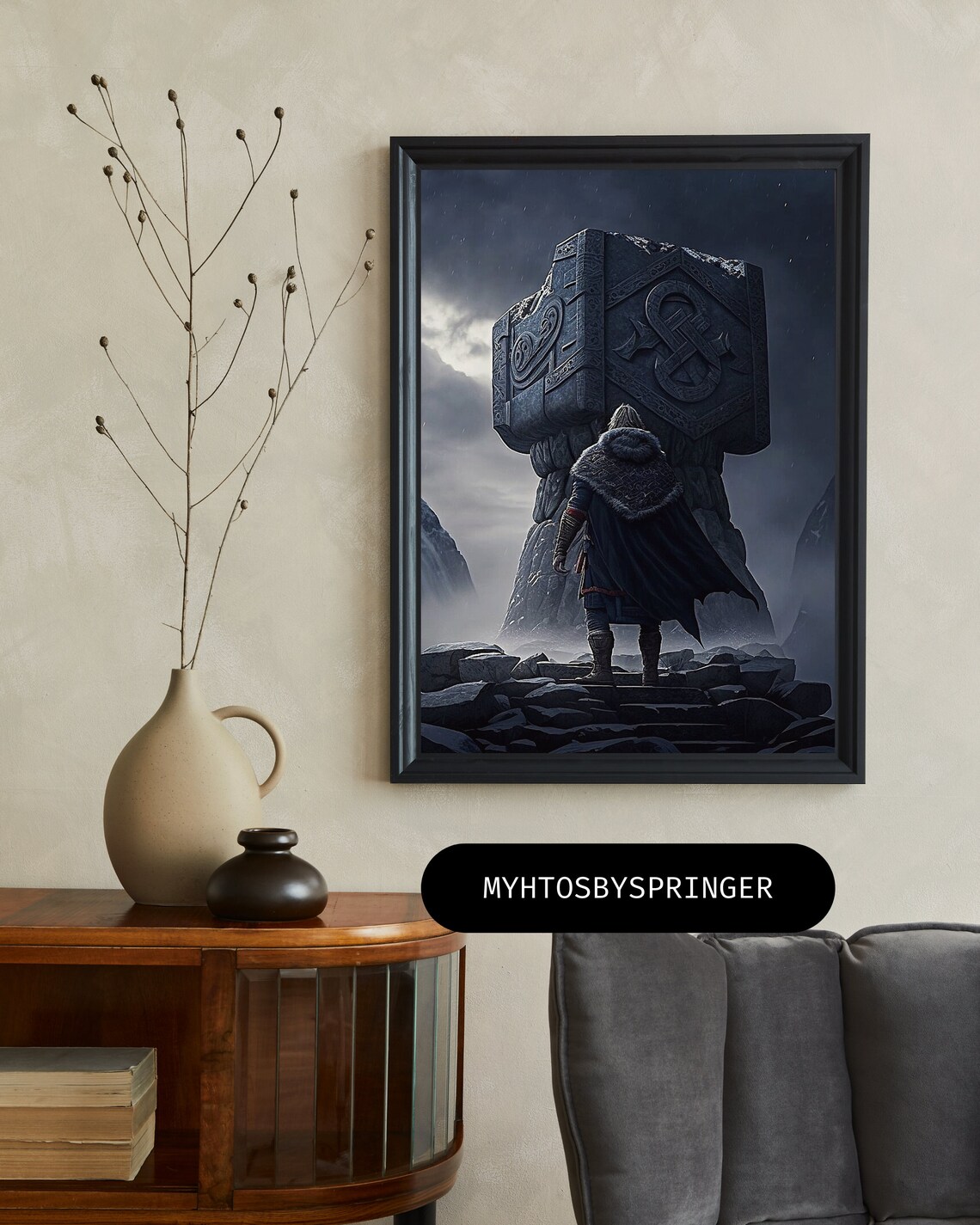 Norse God Thor Traveling Norse Mythology Vikings Mural Poster - Etsy