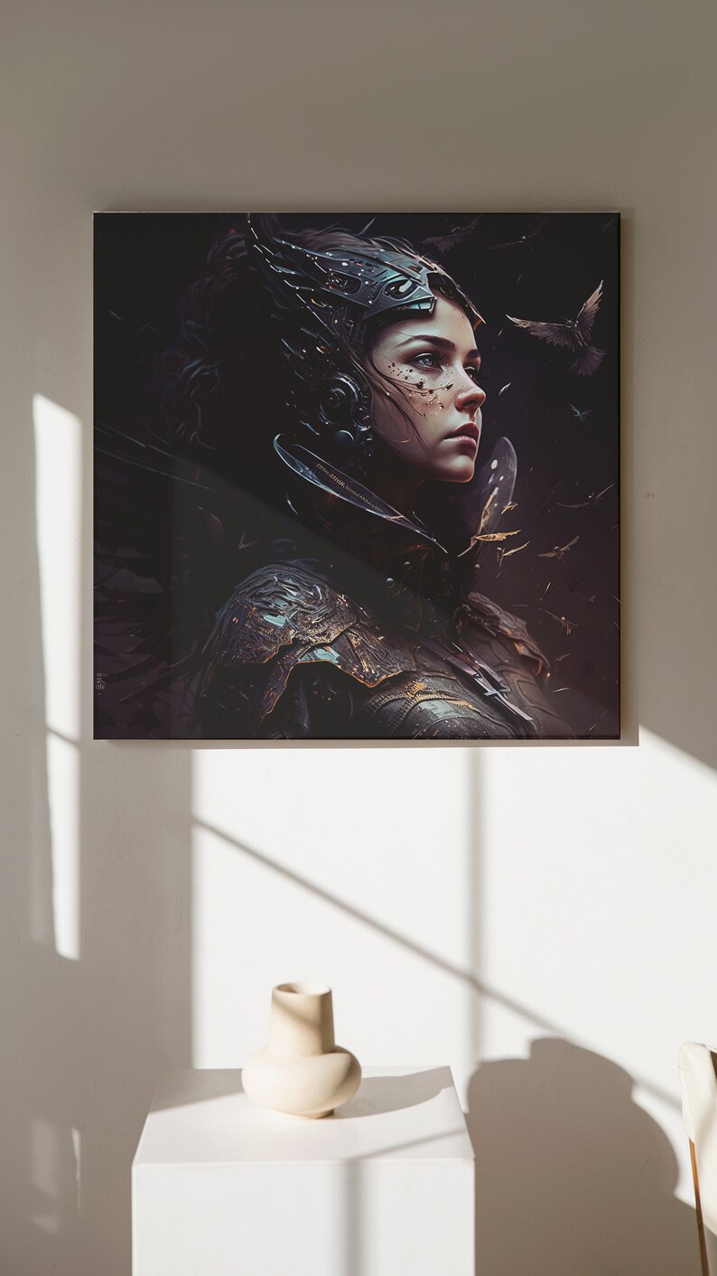 Modern Valkyrie Norse Mythology Mural Viking - Etsy