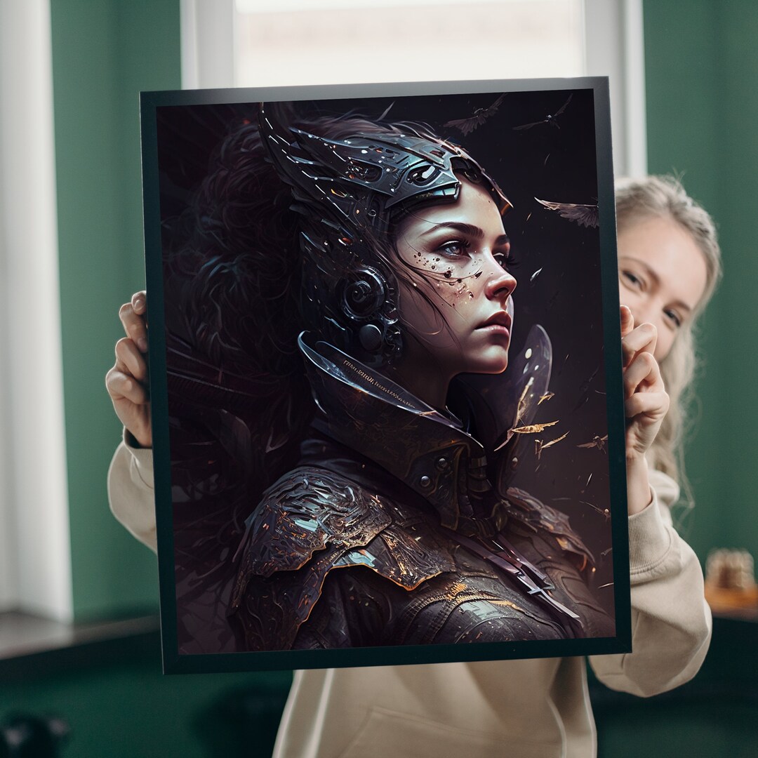 Modern Valkyrie Norse Mythology Mural Viking - Etsy