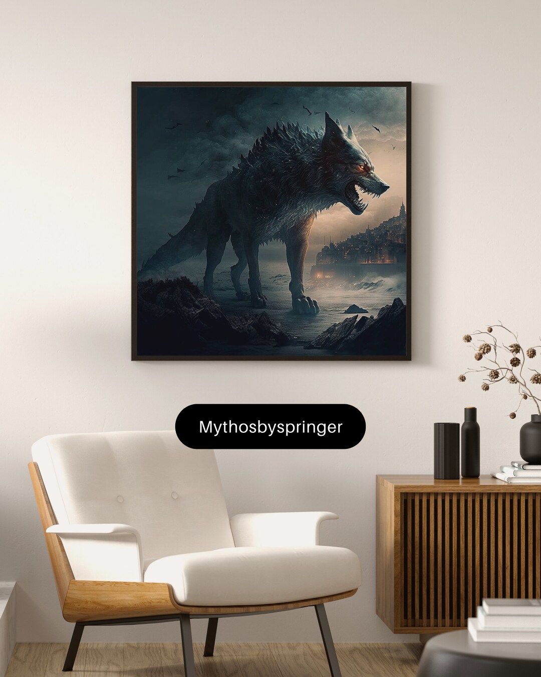 The Fenris Wolf Norse Mythology Wolf Wall Art Poster - Etsy