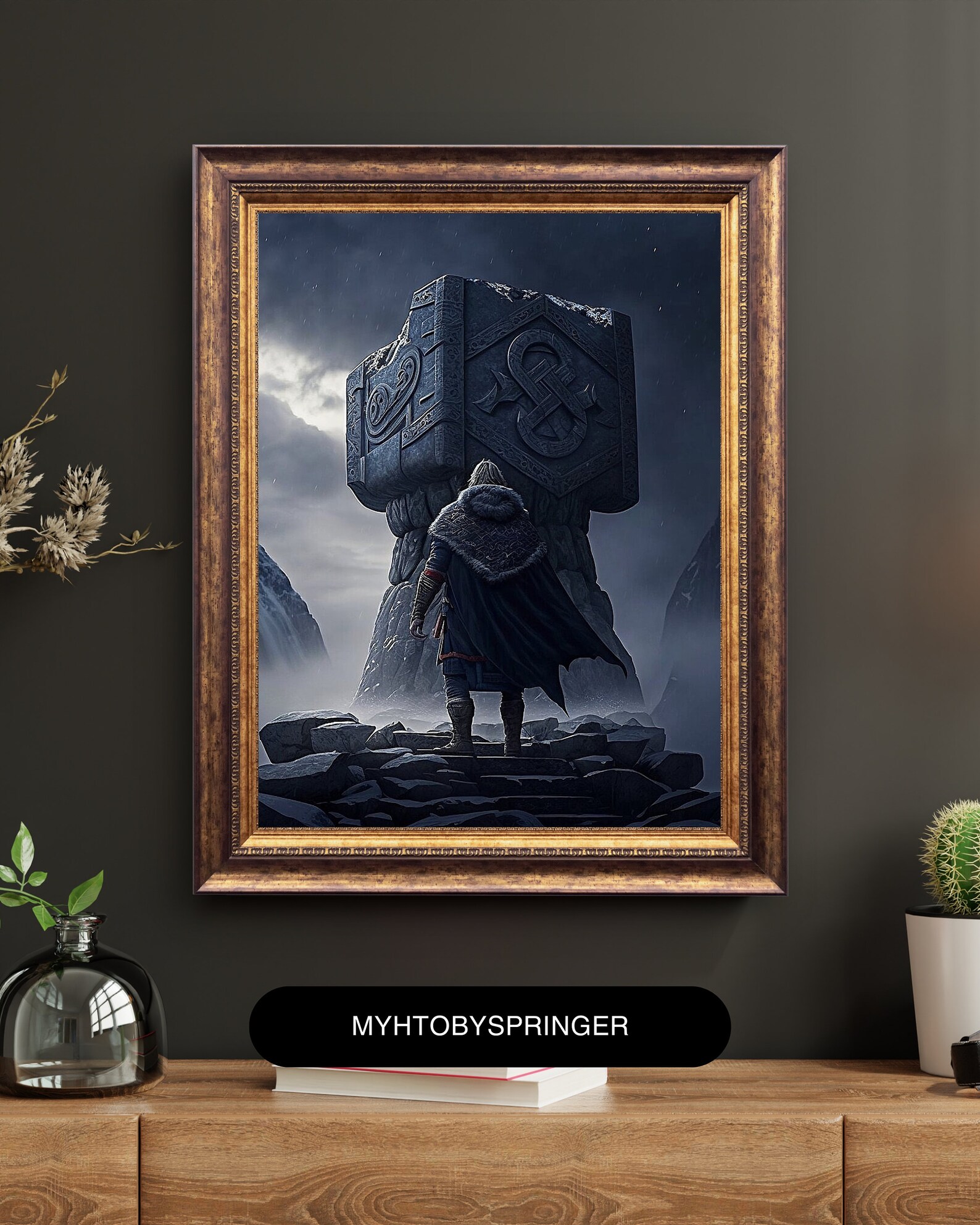 Norse God Thor Traveling Norse Mythology Vikings Mural Poster - Etsy