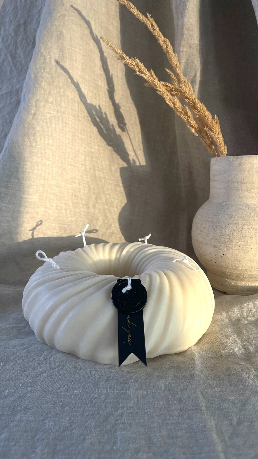 Donut Candle, Halo Cande, Donut Large Candle, Wreath Circle Candle ...