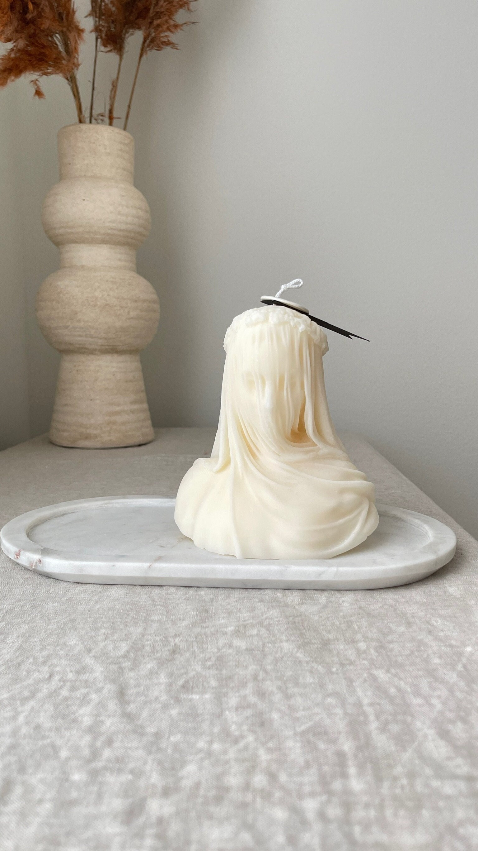 Huge Virgin Veiled Lady Candle, Woman Bust Candle, Candle for Home ...
