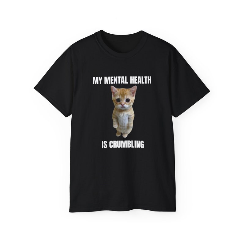 My Mental Health is Crumbling Funny Cat Standing Meme Cat Lovers Gift ...