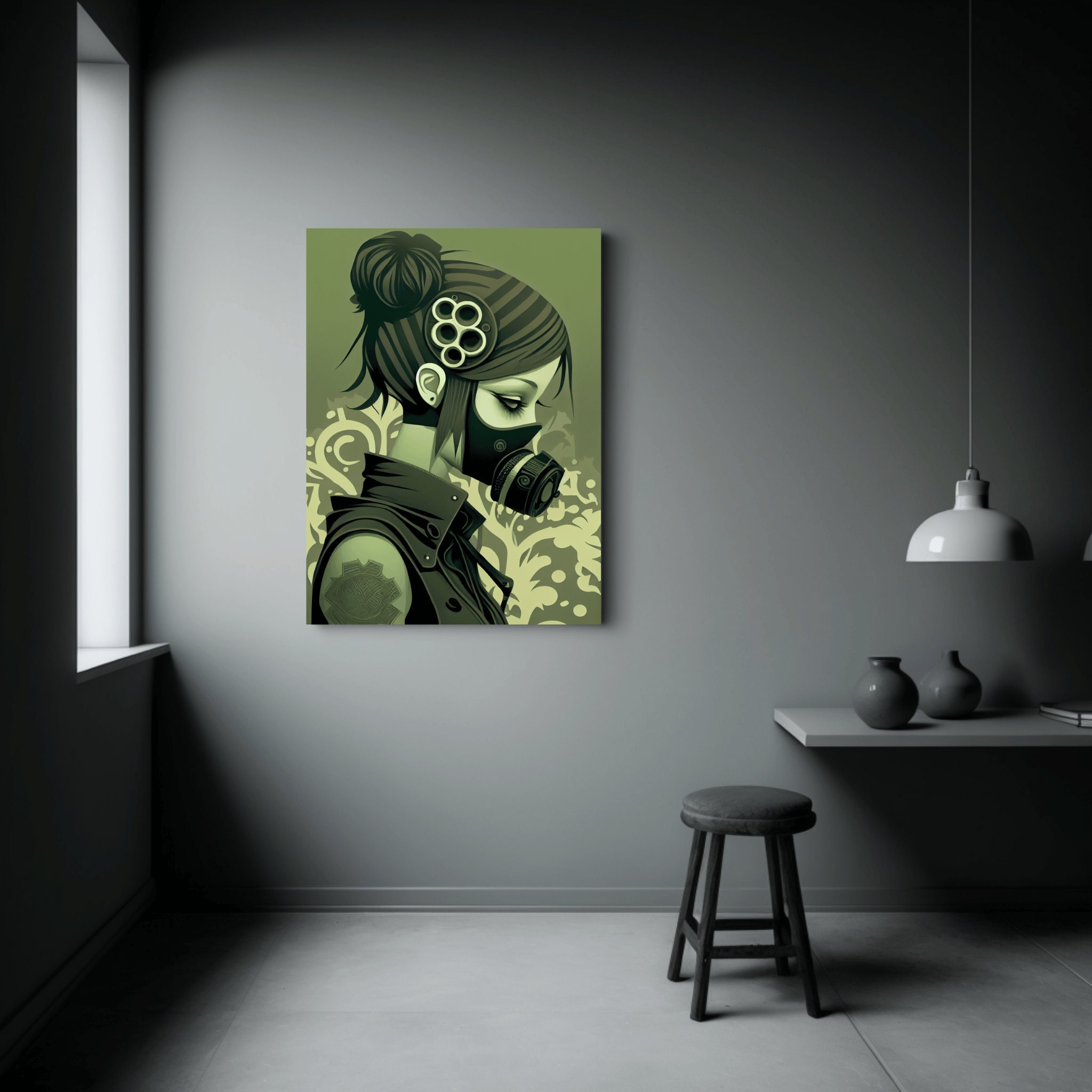 Woman in Gas Mask Wall Art, Wall Art Digital Download, Wall Art ...