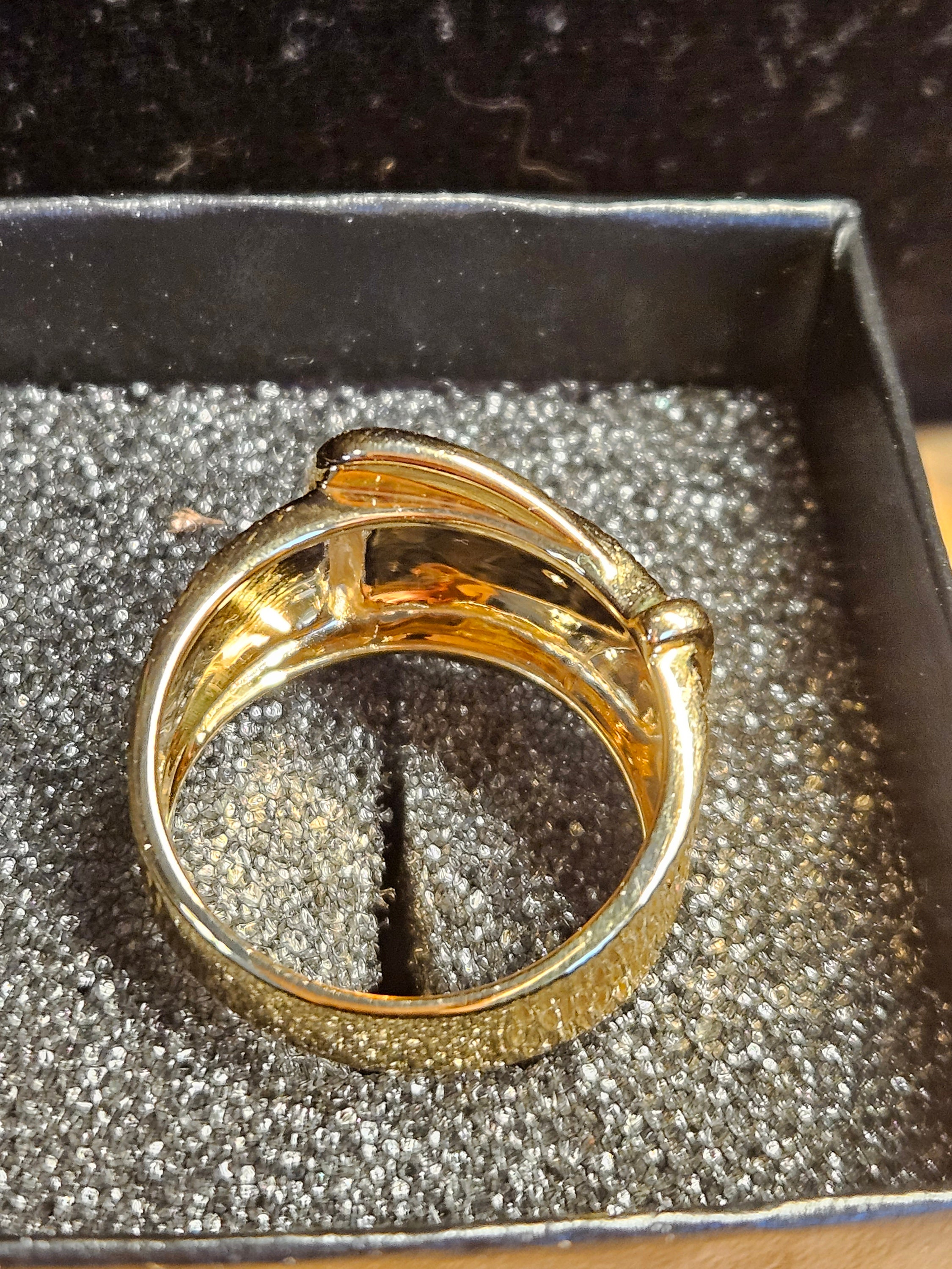 Ross Simon Buckle Ring Gold Over Sterling Silver 925 - Etsy