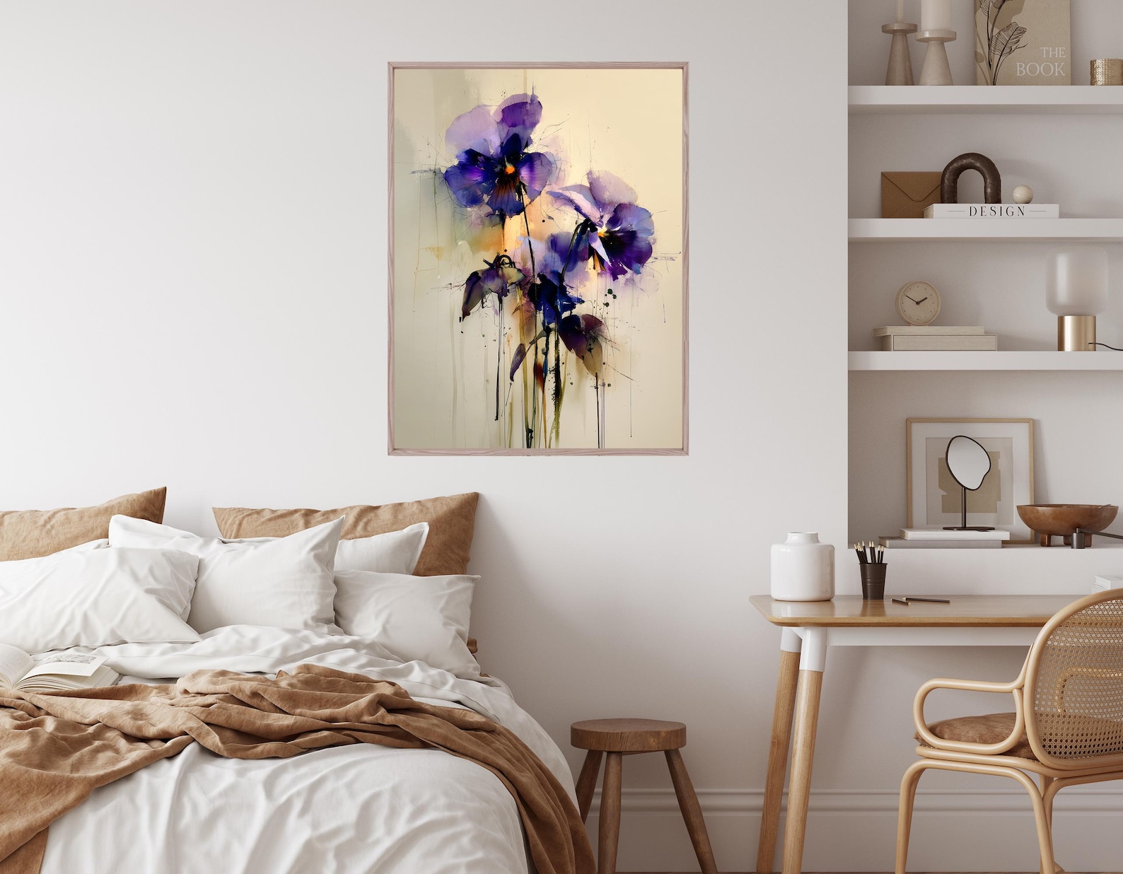 Violet Flower Watercolor #1 Art, Printable Wildflower Wall Art, Violets ...