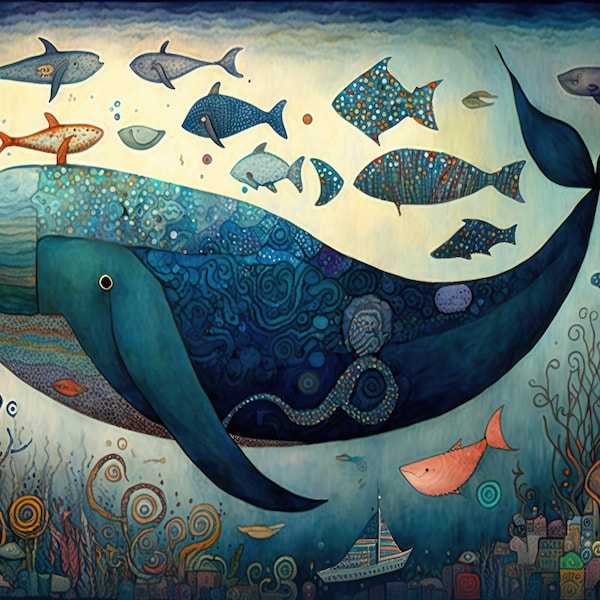 Whale Art - Etsy