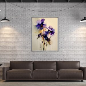 Violet Flower Watercolor #1 Art, Printable Wildflower Wall Art, Violets ...