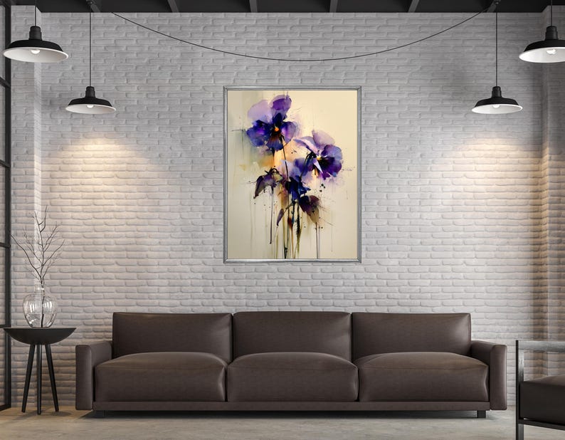 Violet Flower Watercolor #1 Art, Printable Wildflower Wall Art, Violets ...