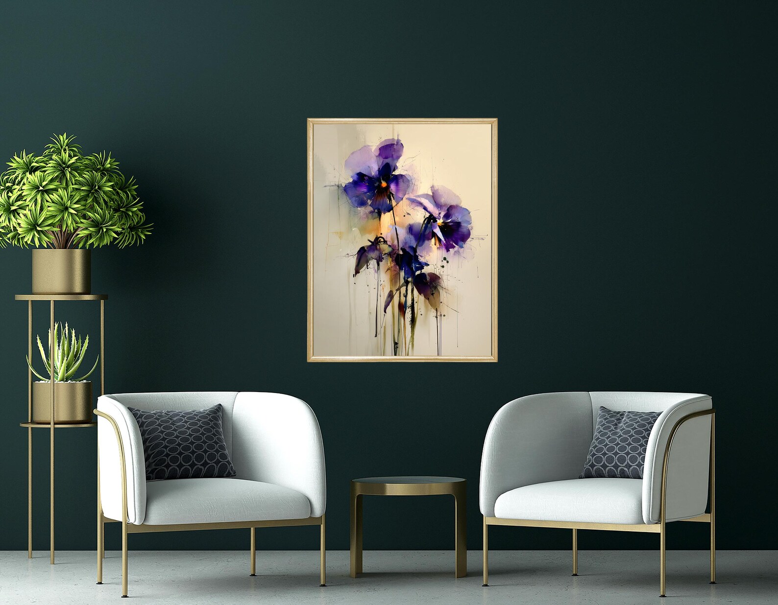 Violet Flower Watercolor #1 Art, Printable Wildflower Wall Art, Violets ...