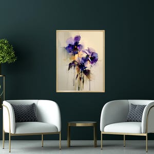 Violet Flower Watercolor #1 Art, Printable Wildflower Wall Art, Violets ...
