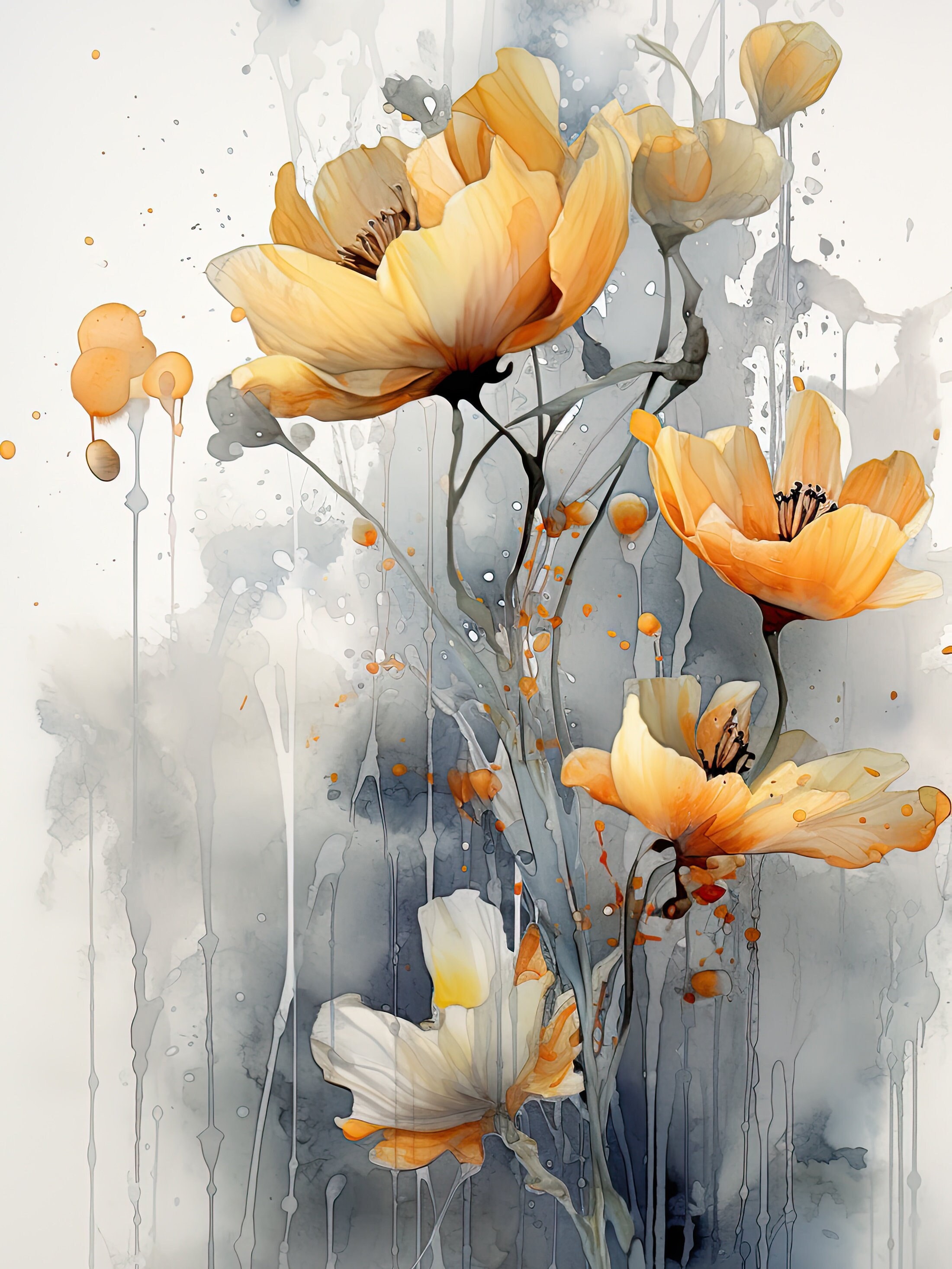 Poppy Watercolor Art | Poppies Print, Flowers Home Decor, Floral Poster ...