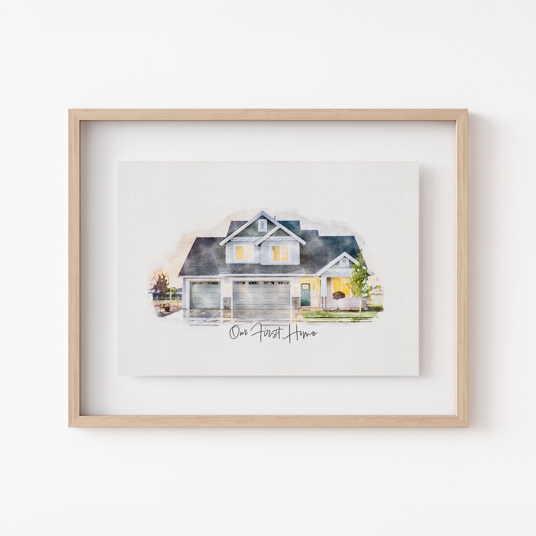Custom Watercolor House Painting Print, House Painting From Photo ...