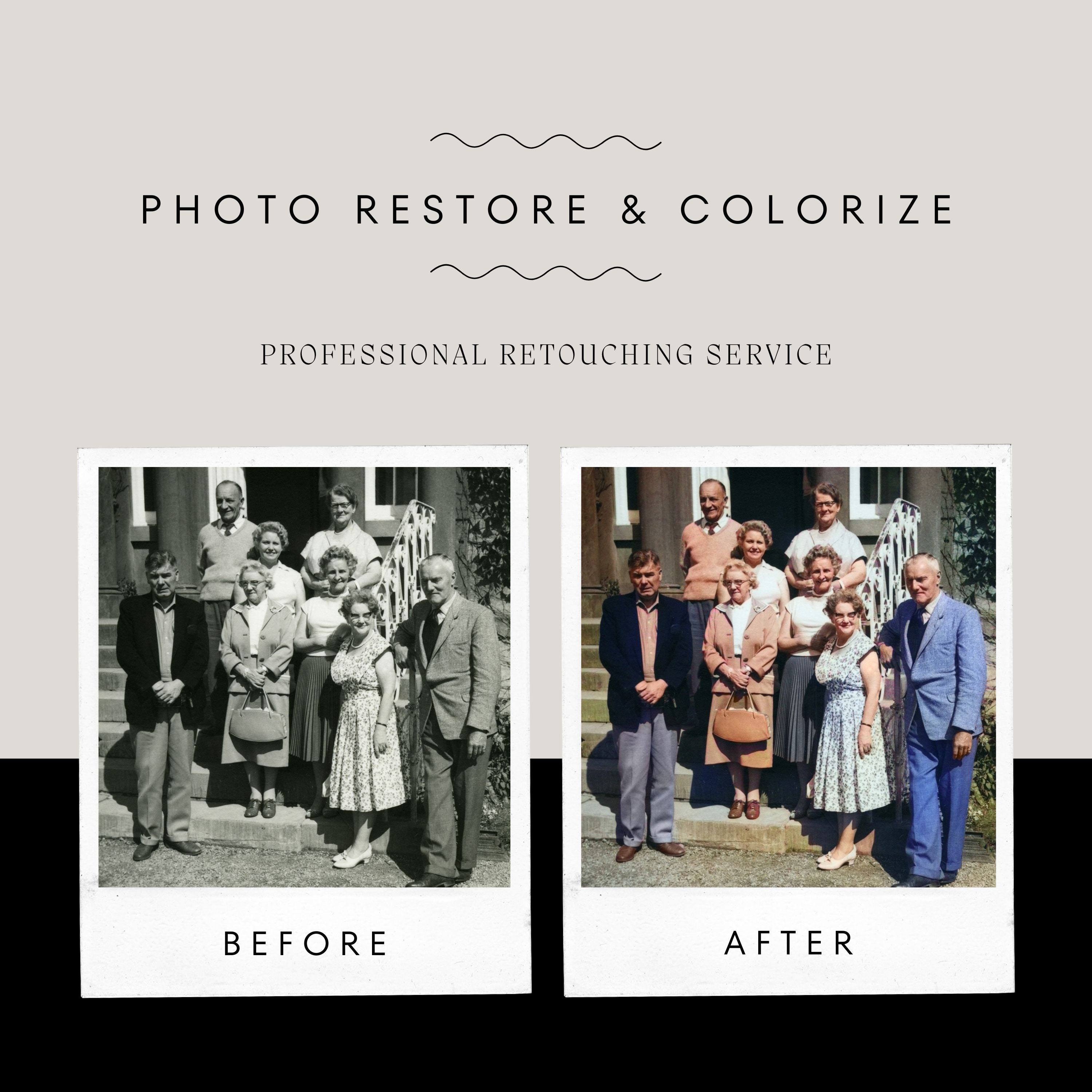 Picture Colorization From Black and White Photo, Photo Retouching ...
