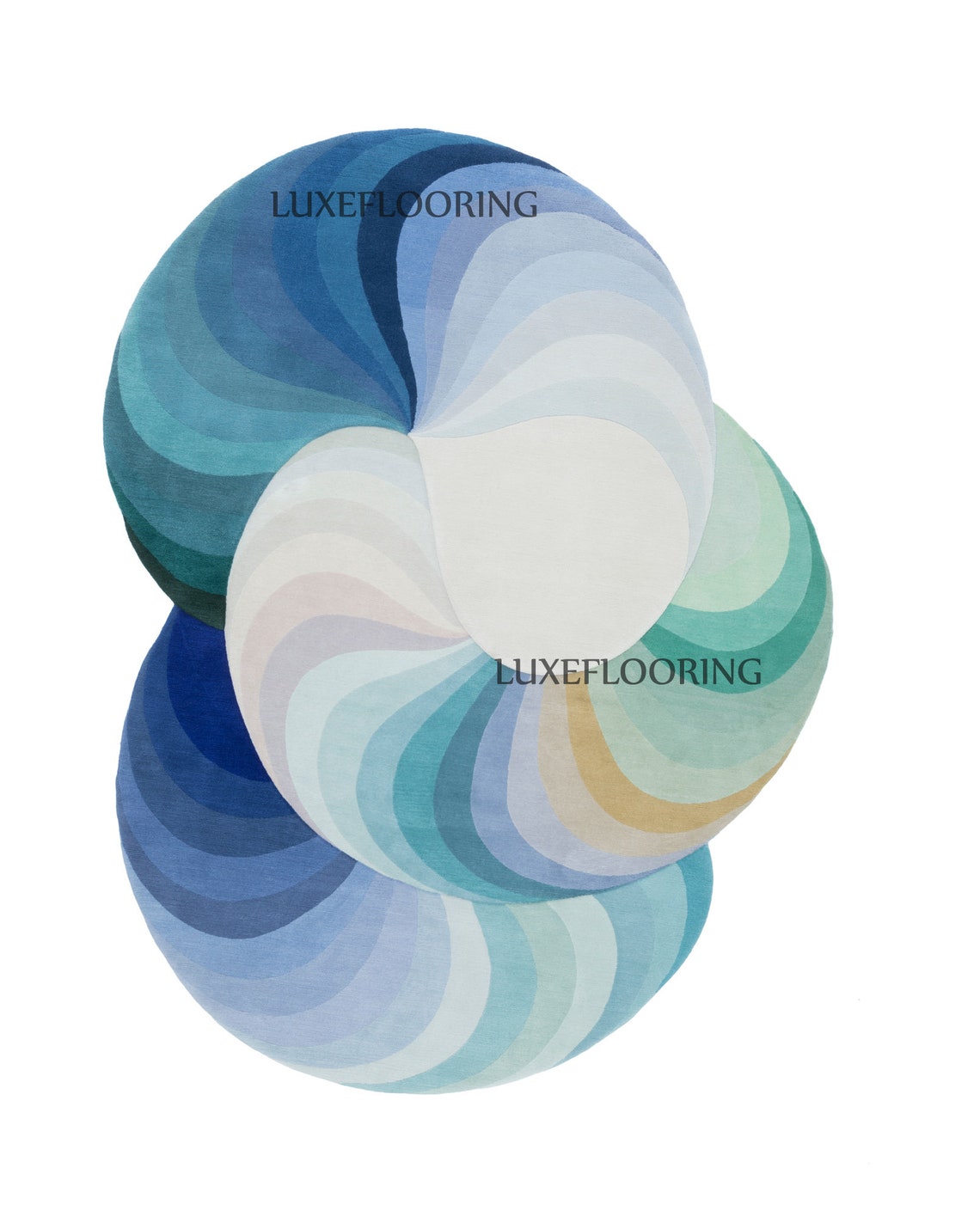 Triple Slinkie Unique Spiral Shape Loop Cut High and Low Pile Soft Wool ...