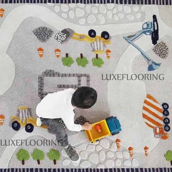 Kids Construction Truck Rug - Etsy