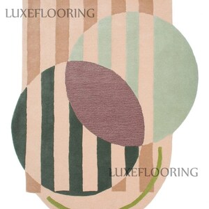 Kidney Shaped Hand Tufted High Low Area Rug Bedroom Aesthetic ...