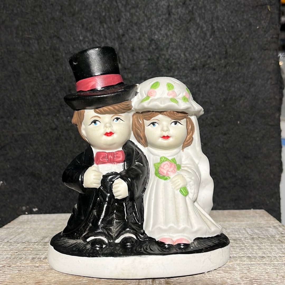 Porcelain Married Wedding Couple Bride Groom Cake Topper - Etsy