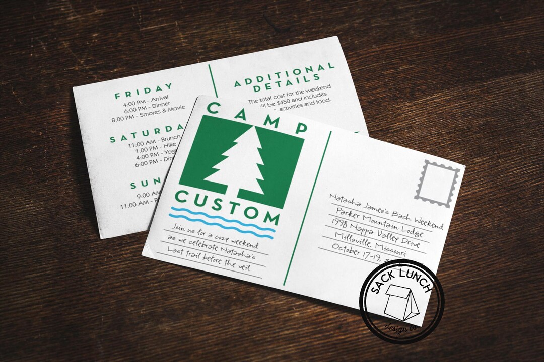 Editable Camp Party Invitation Camp Walden Theme Party Parent Trap ...