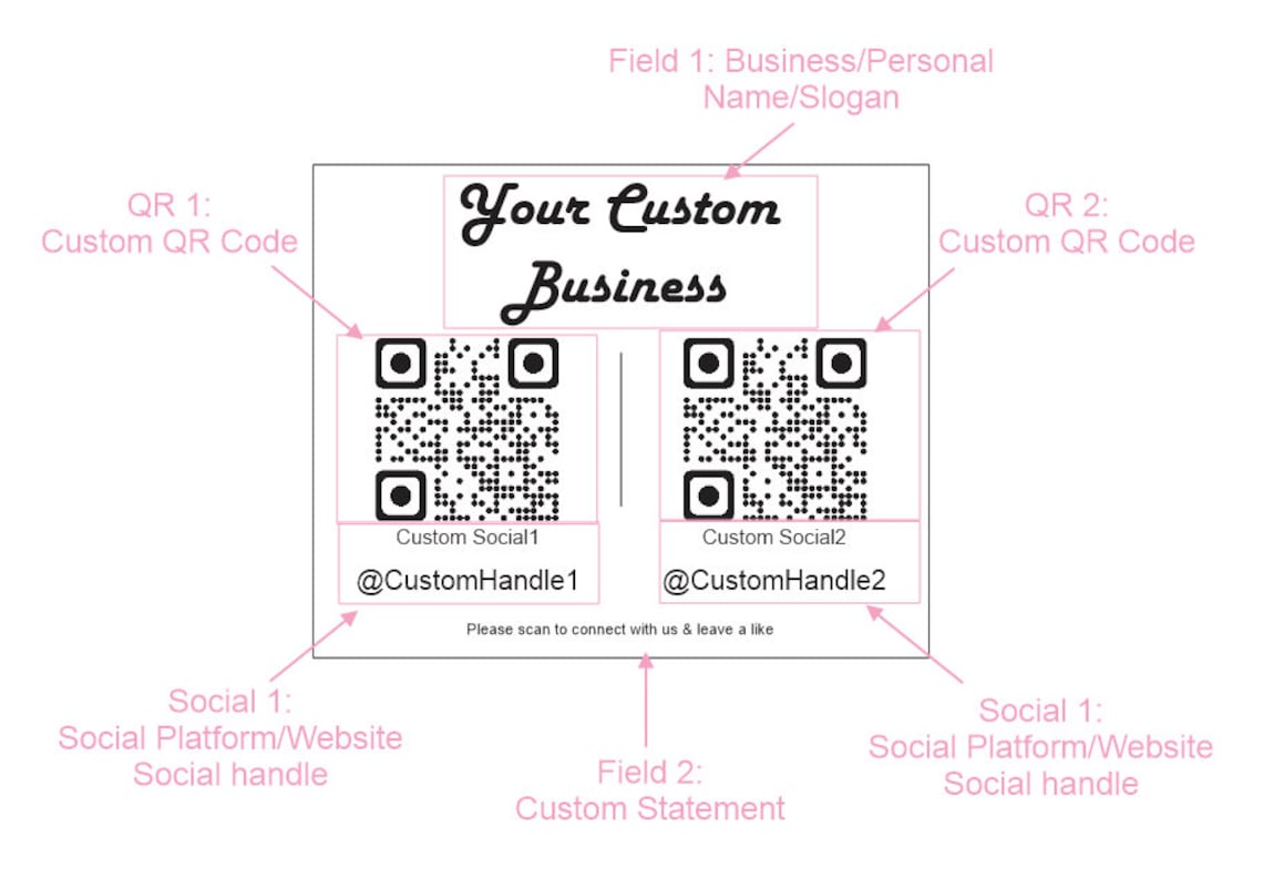 Wood Engraved Social Media QR Code Sign - Etsy