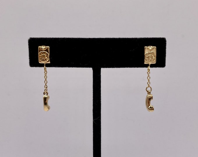 Vintage Avon Rotary Phone Gold-tone Post Earrings - Etsy
