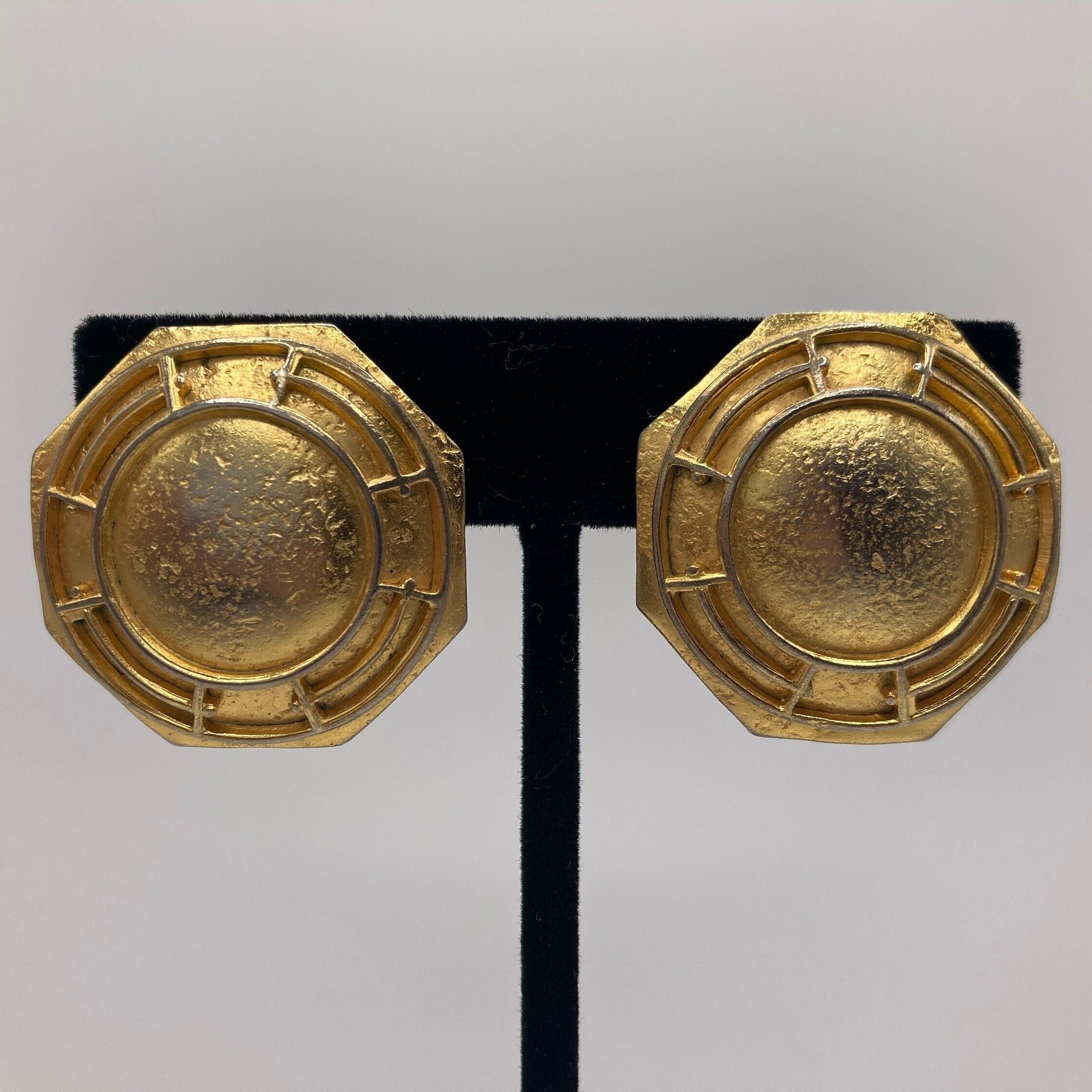 Marjorie Baer SF Modernist Clip Earring Gold-toned - Etsy