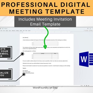 Professional Digital Meeting Notes Template - Streamlined, Editable ...