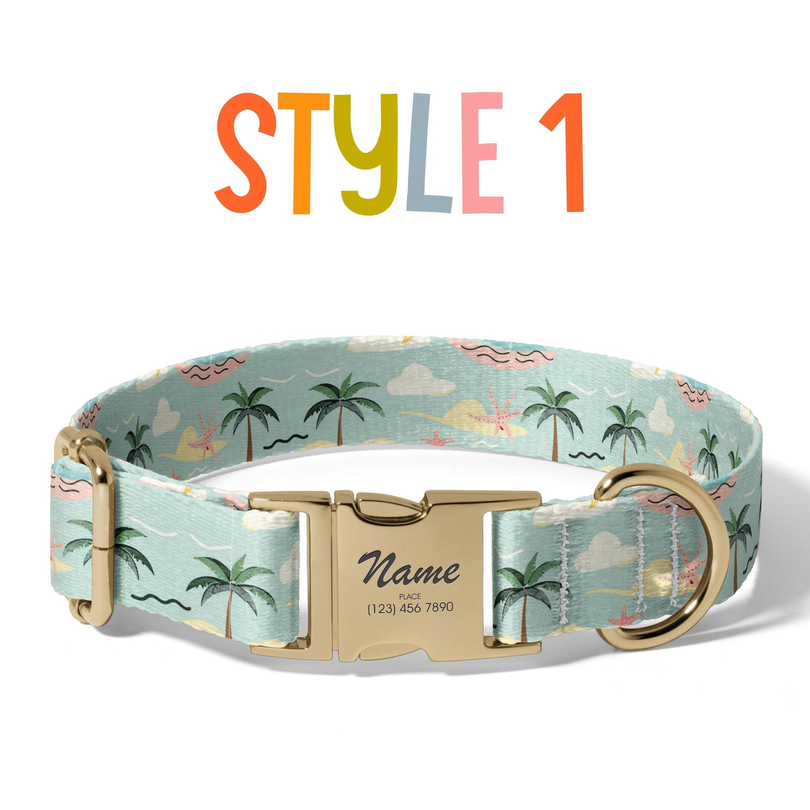 Nautical Dog Collars Beach Dog Collar Personalized Engraved Collars ...