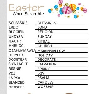 Easter Word Scrambles and Word Searches, Printable Activities and Games ...