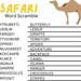 Safari Word Scrambles and Word Searches, Printable Activities and Games ...