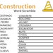 Construction Word Scrambles and Word Searches, Printable Activities and ...
