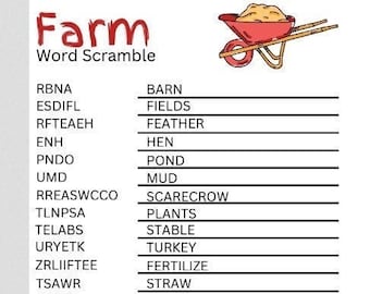 Animals Word Scrambles and Word Searches, Printable Activities and ...