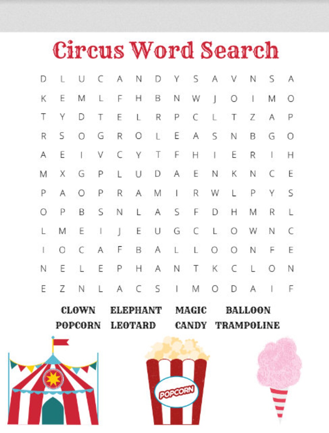 Circus Word Scrambles and Word Searches Printable Activities - Etsy