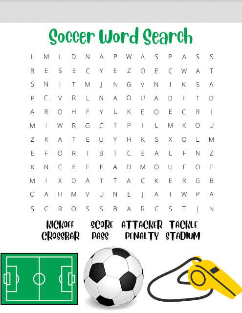 Soccer Word Scrambles and Word Searches, Printable Activities and Games ...