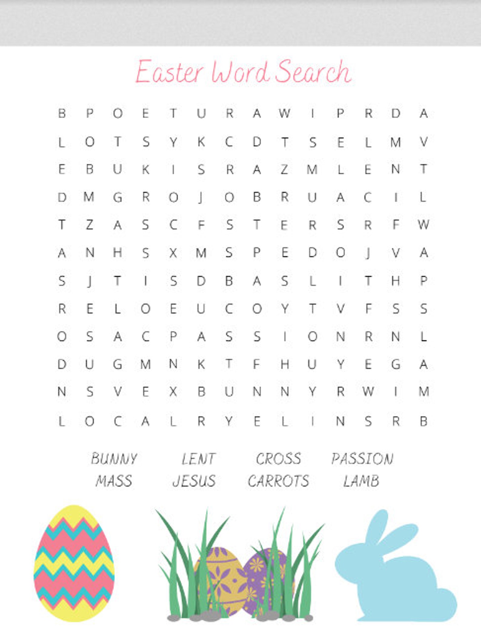 Easter Word Scrambles and Word Searches, Printable Activities and Games ...