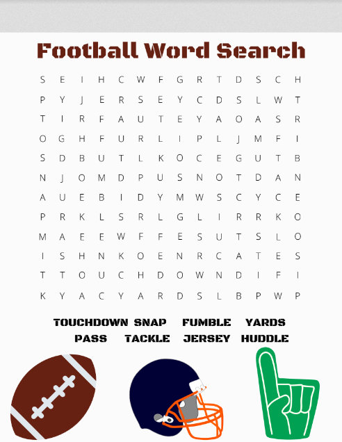 Football Word Scrambles and Word Searches, Printable Activities and ...