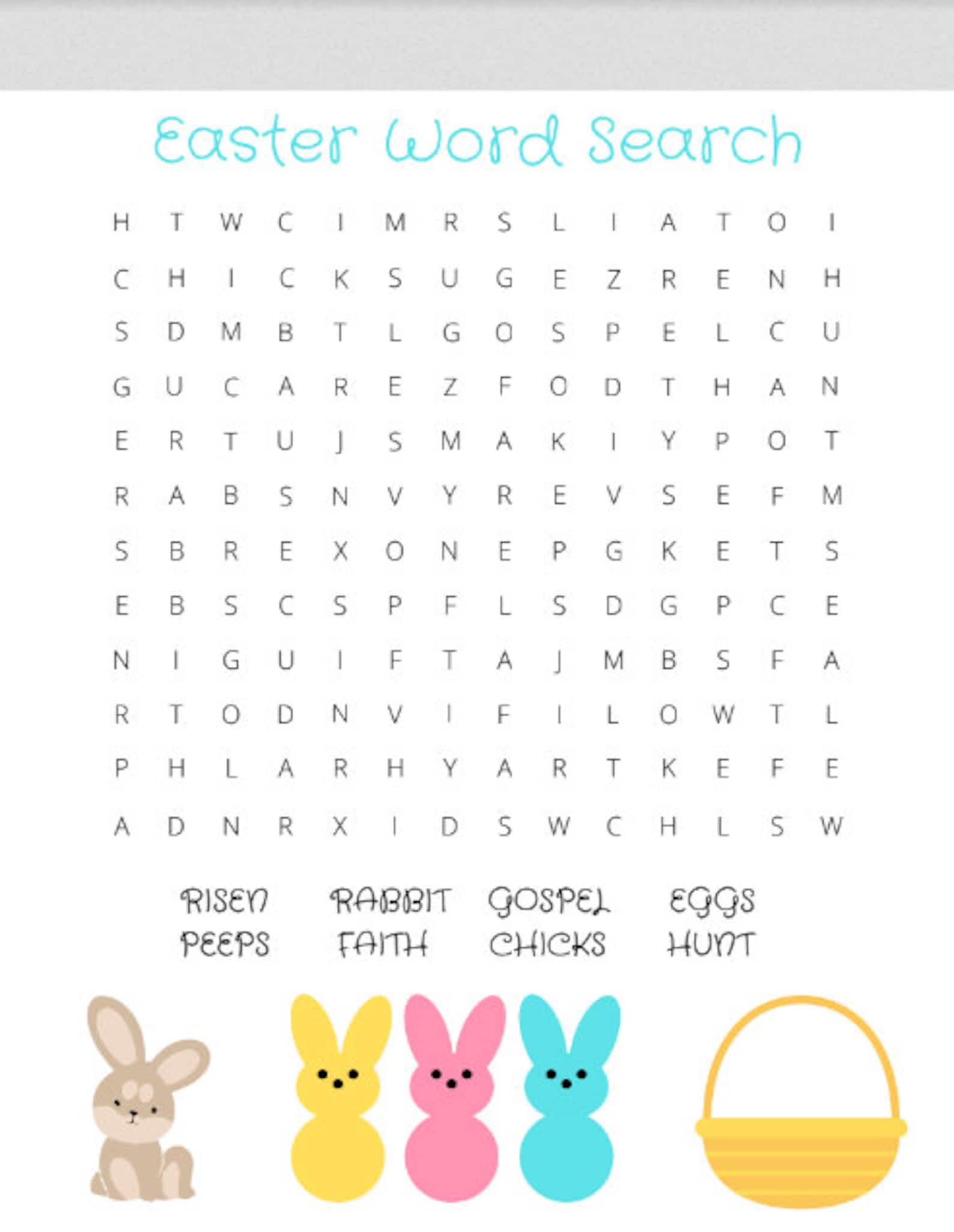 Easter Word Scrambles and Word Searches, Printable Activities and Games ...