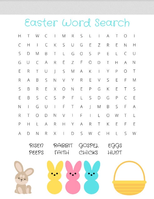 Easter Word Scrambles and Word Searches, Printable Activities and Games ...